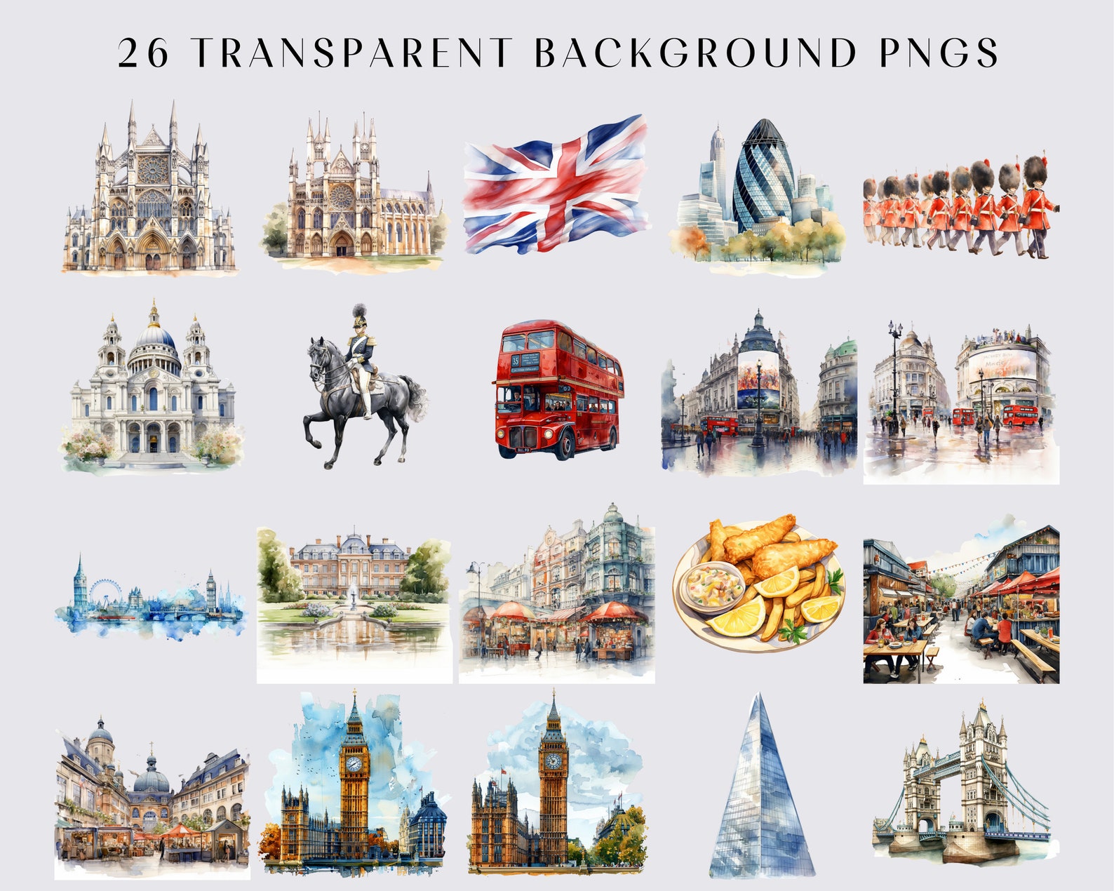 London Clipart British Landmark, 26 PNG London Vacation Travel Clipart ...