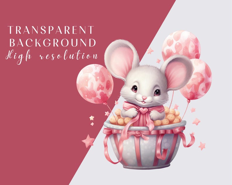 Watercolor Cute Mice Clipart Bundle, Cute Mouse, Cute Animals, 20 Pngs ...