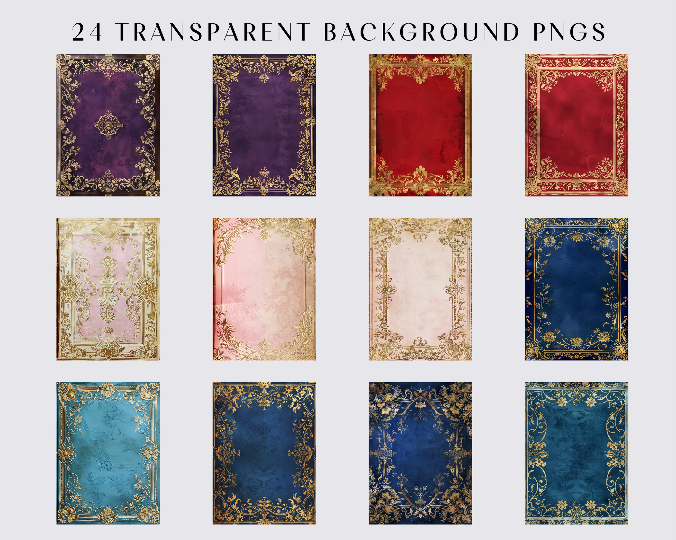 Ornate Gold Book Covers, Printable Decorative Book Covers 8.5 X 11 ...