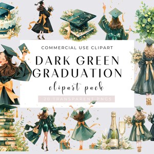 Watercolor Graduation Clipart, Girl Graduation Bundle, 20 PNG ...