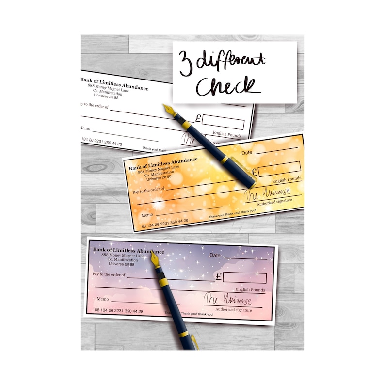 Manifestation Check Check From the Universe Law of Attraction Check ...