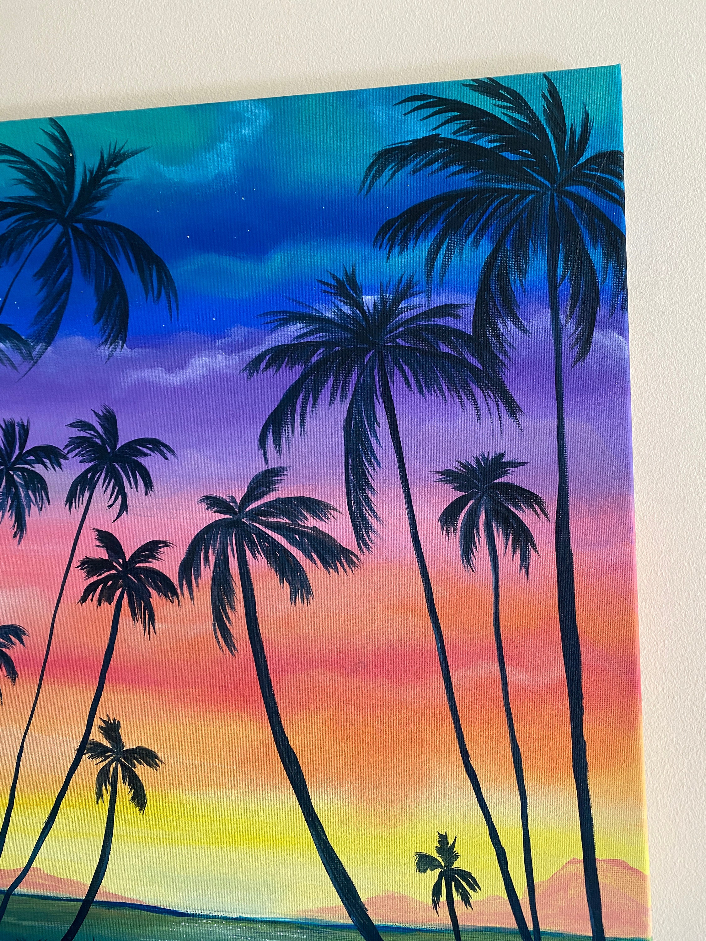 Ocean Sunset Original Oil Over Acrylic Painting on Canvas 16 by 20 ...