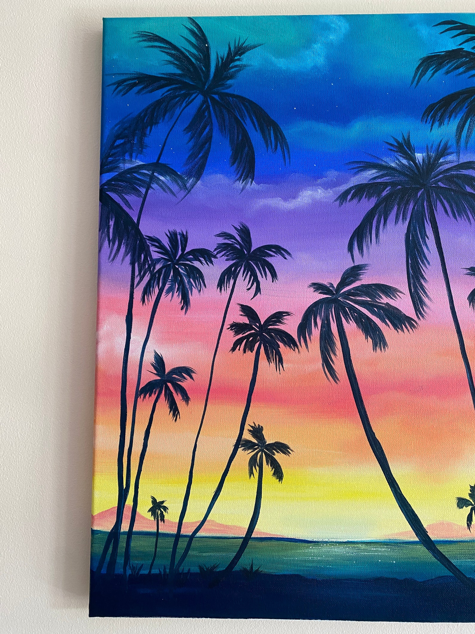 Ocean Sunset Original Oil Over Acrylic Painting on Canvas 16 by 20 ...