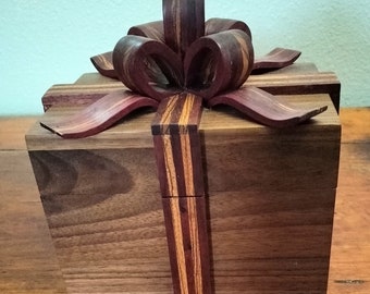 Classic Wooden Box With Lid Made From Solid Walnut, Multi Purpose Wood ...