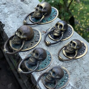 Gothic Bronze Door Knocker - Unique Skull Design for Home & Garden ...