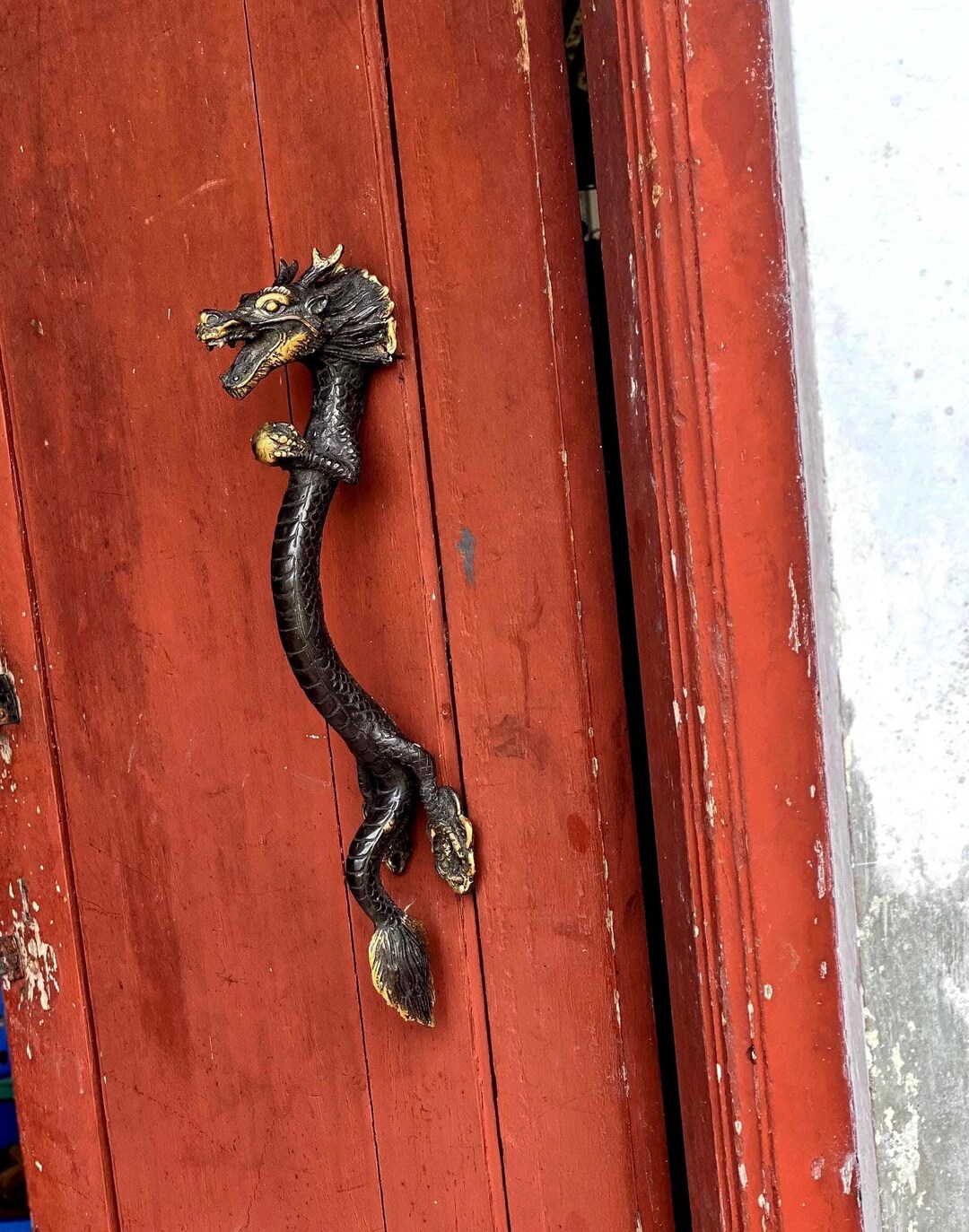 Bronze Dragon Door Pull Handmade Bali Handle Choose 13 or 17 Inshes ...