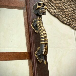 Gothic Skull Door Handle Bronze Skeleton Grip Dark Decor for Home Bar ...