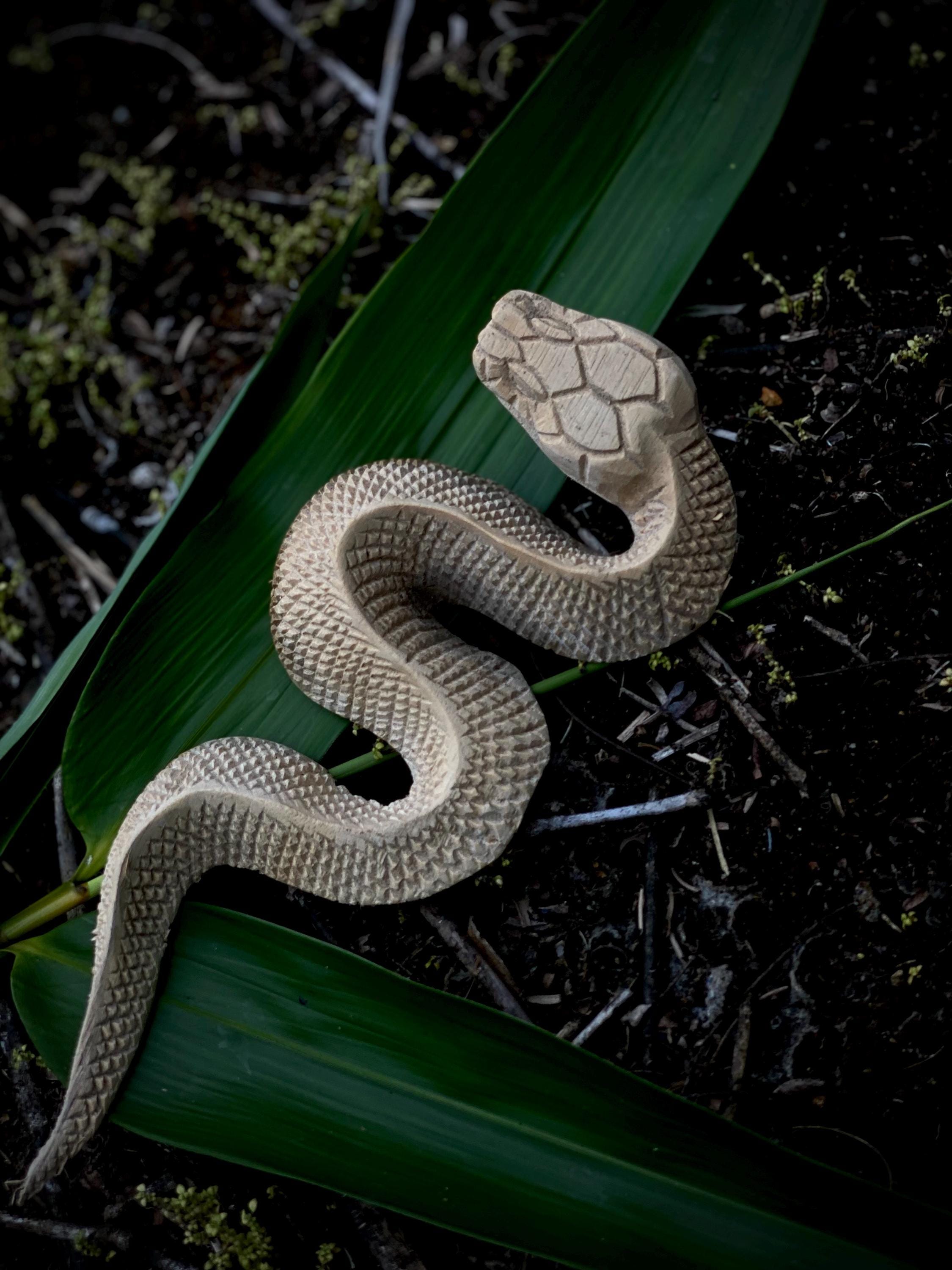 Hand-carved Wooden Snake for 2024 Year of the Snake Balinese Craft ...