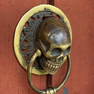 Gothic Bronze Door Knocker - Unique Skull Design for Home & Garden ...