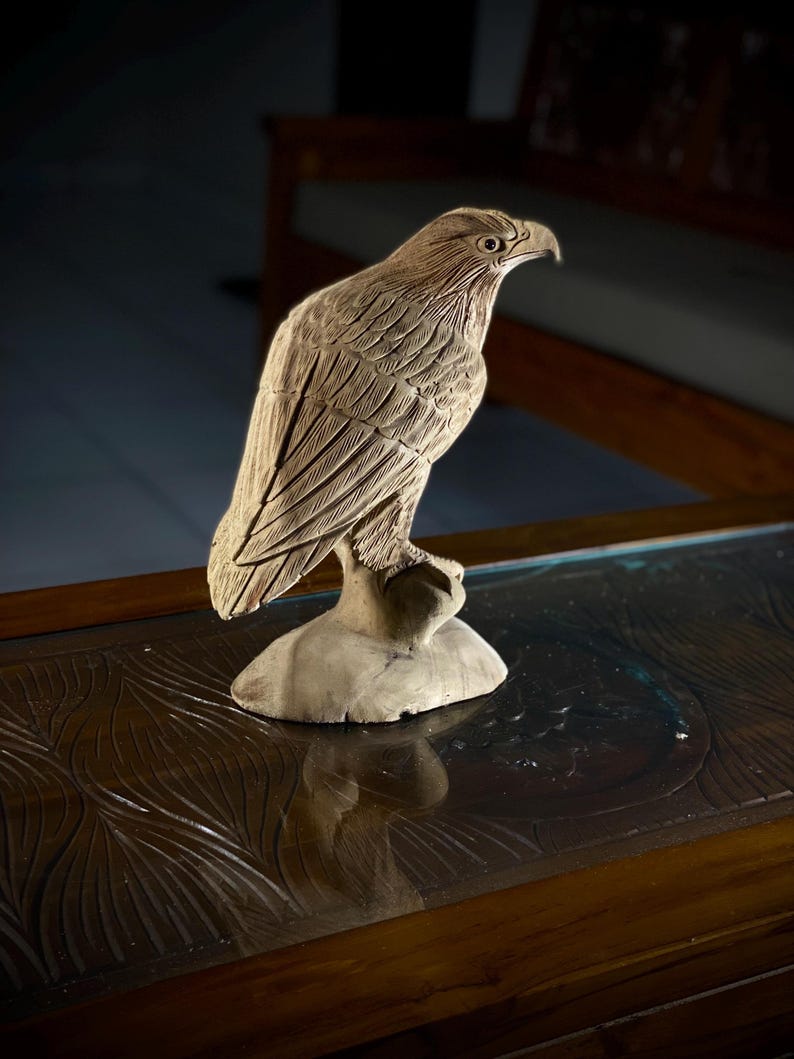 Wooden Eagle Sculpture Natural Wood Bird Figurine Rustic Wildlife Decor - Etsy UK