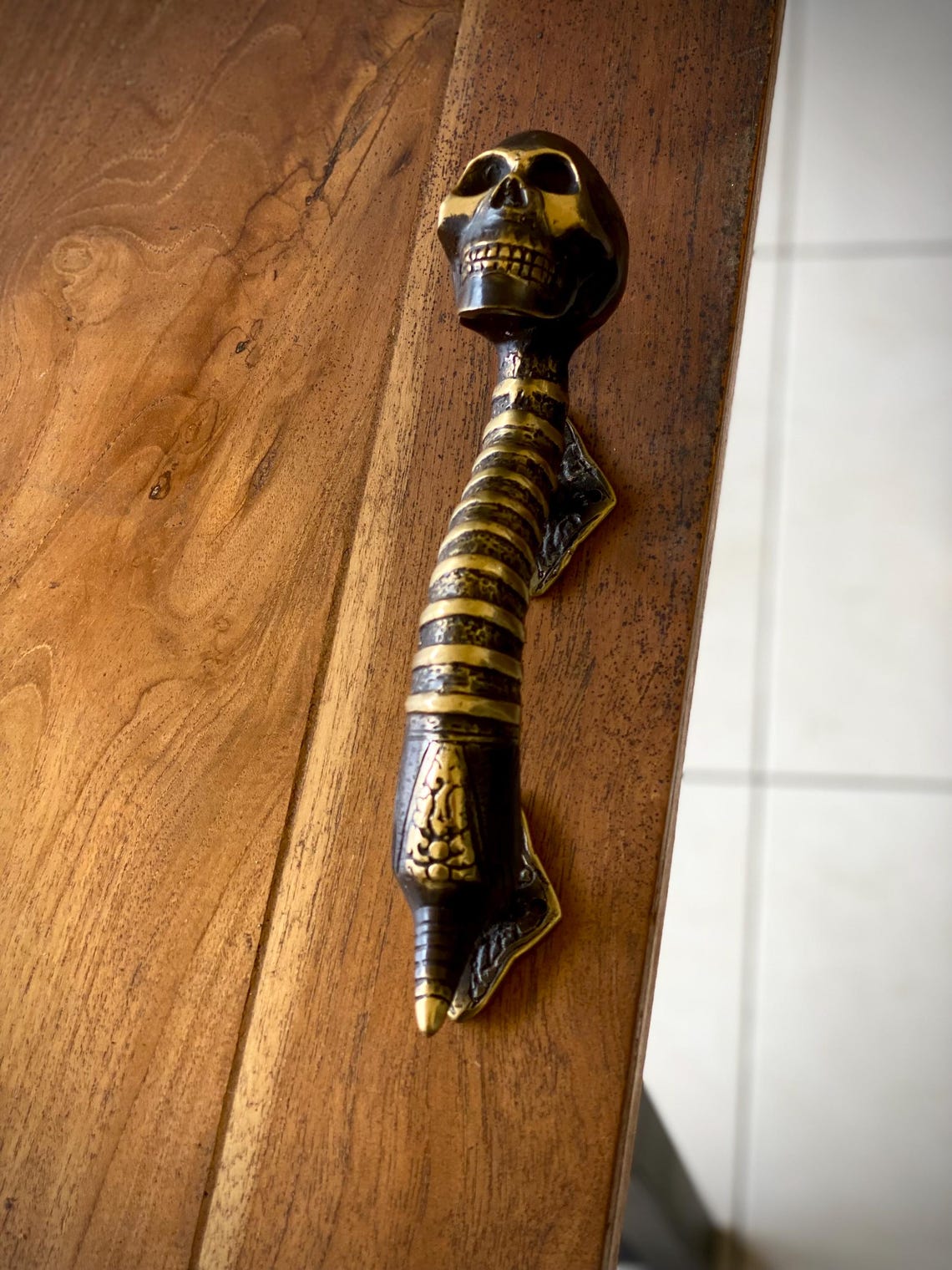 Gothic Skull Door Handle Bronze Skeleton Grip Dark Decor for Home Bar ...