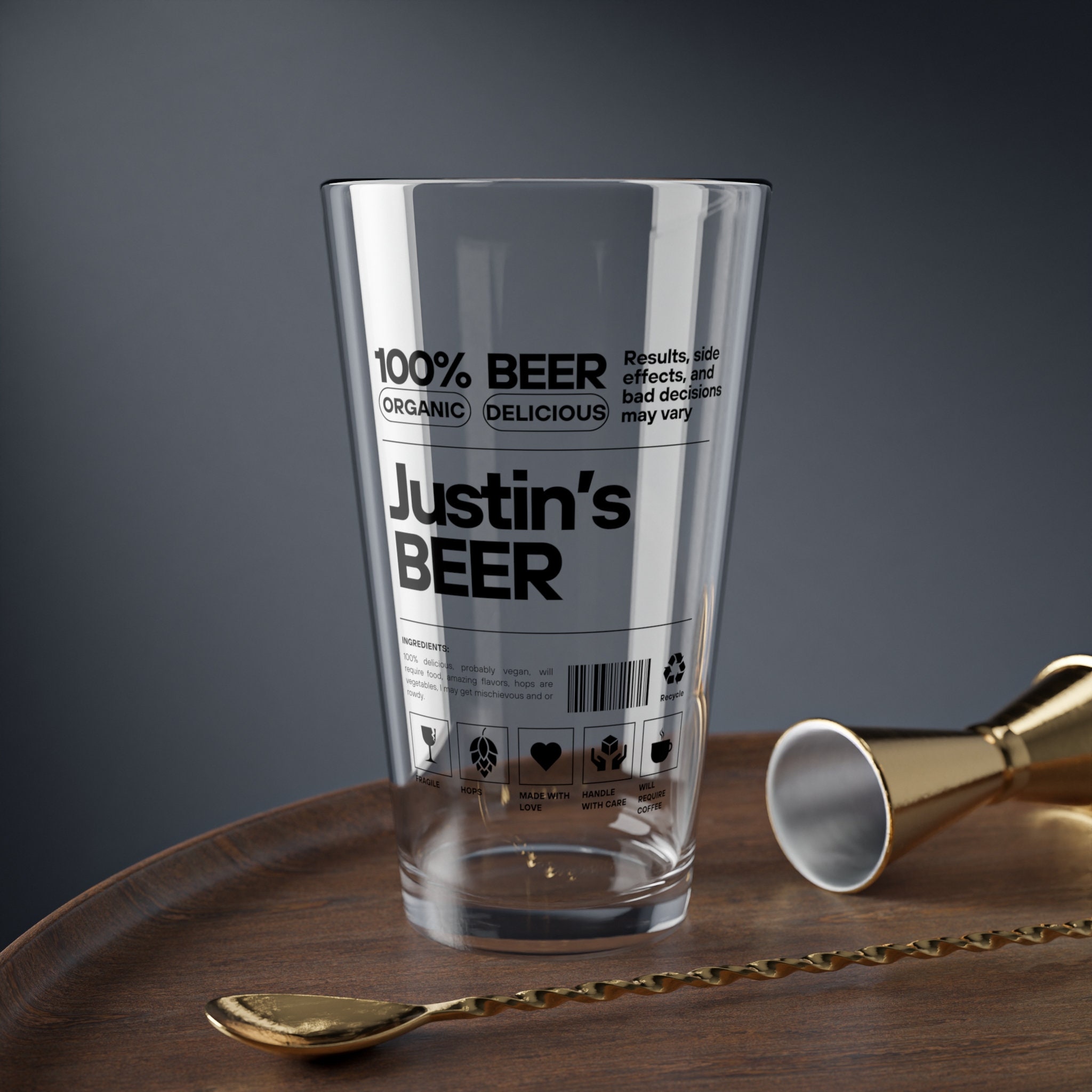 Personalized Beer Mug for Him Funny Beer Mug for Guy Beer Glass for Bar ...