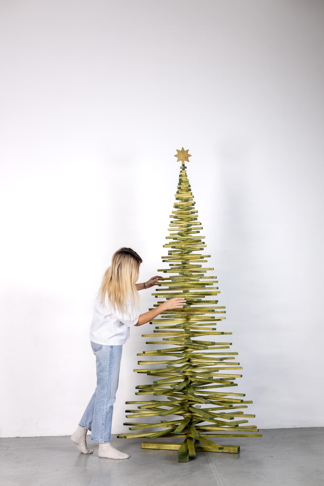 Large Green Holiday Tree, Eco Friendly Tree, Seasonal Home Decor ...