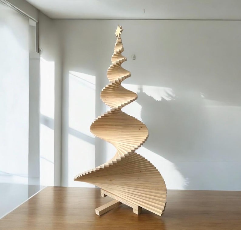 Natural Wooden Christmas Tree 90cm / 1.2m / 1.5m / 1.8m / 2m ...