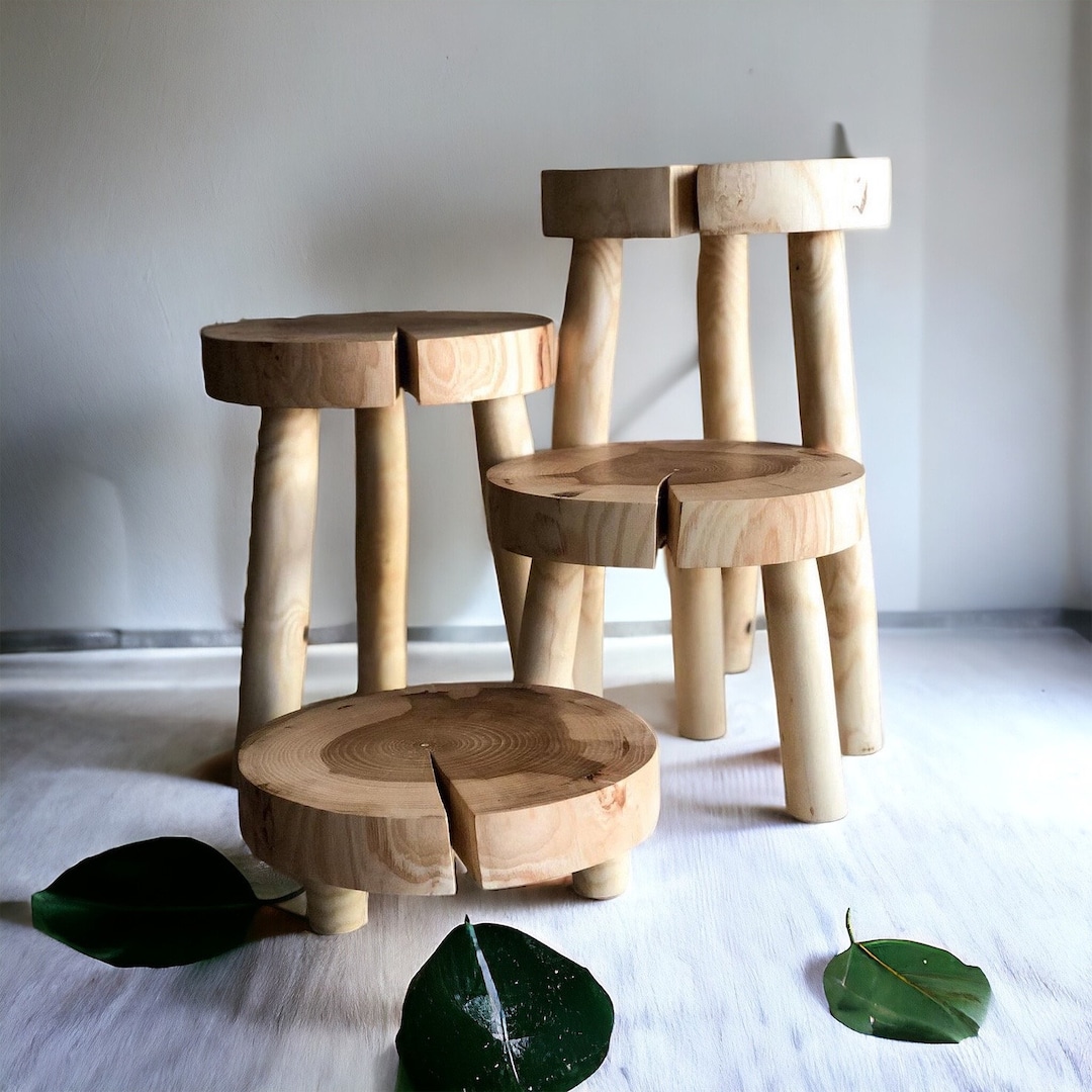 Multifunctional Wooden Stand in 4 Sizes, Handmade Plant Stool, Solid ...