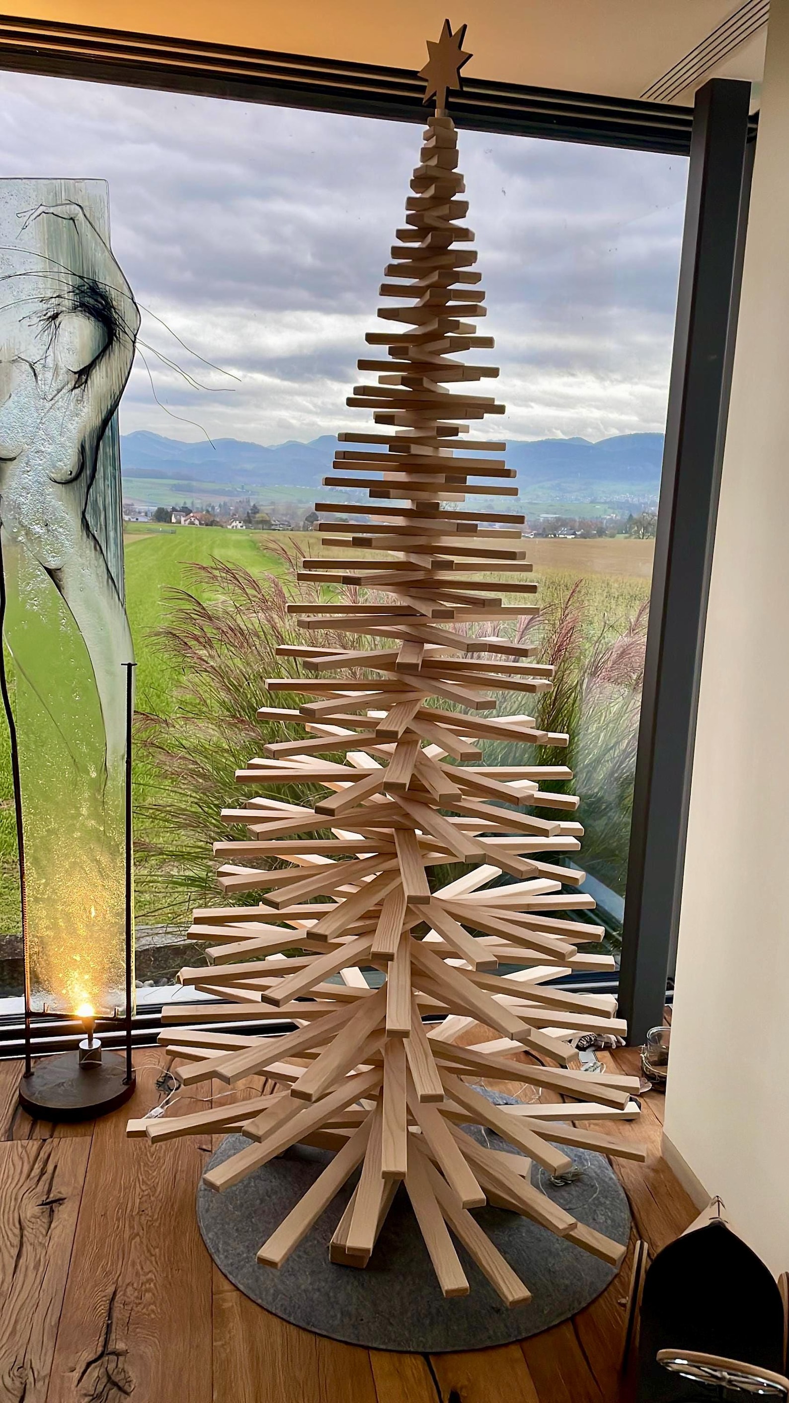 Natural Wooden Christmas Tree 90cm / 1.2m / 1.5m / 1.8m / 2m ...