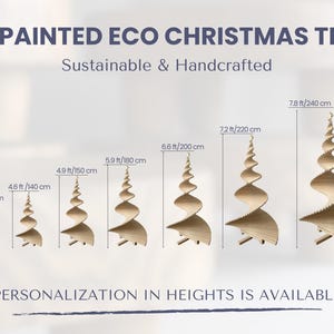 Natural Wooden Christmas Tree 90cm / 1.2m / 1.5m / 1.8m / 2m ...