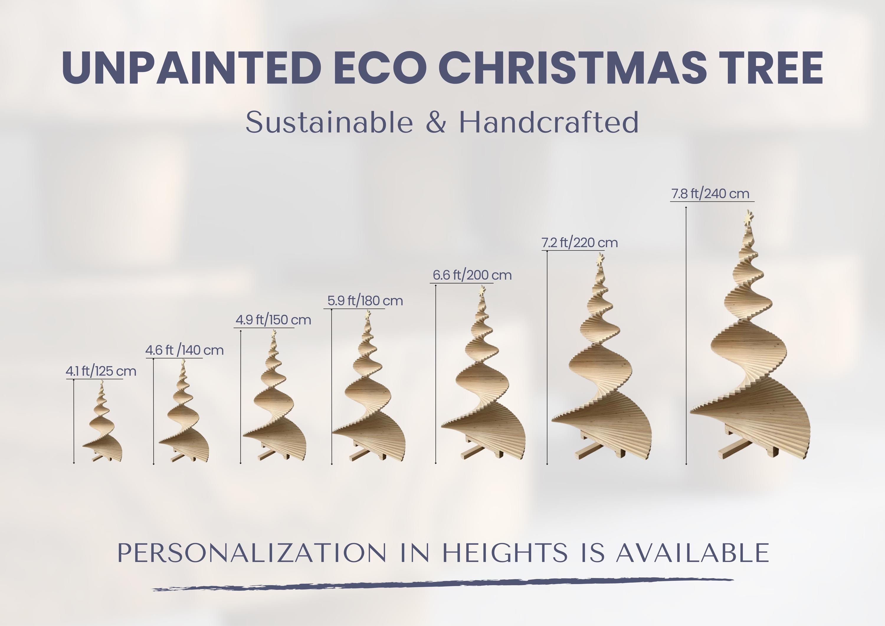 Sustainable Living Natural Wood Christmas Tree, Festive Home Decor Gift ...