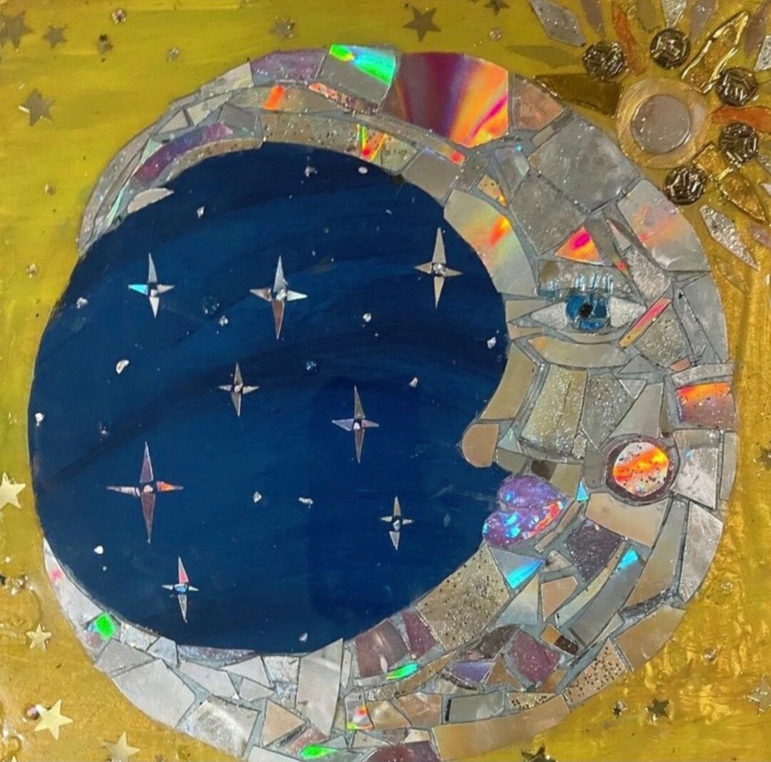 Mosaic Moon Freestyle Original 3d Art Epoxy Resin Moon and Sun I Post ...