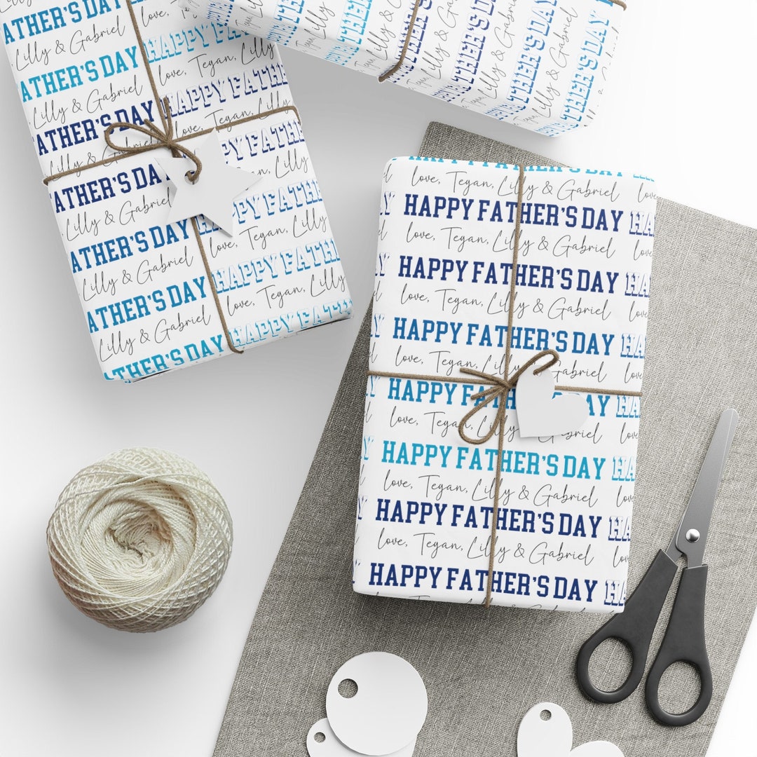 Custom Father's Day Wrapping Paper, Personalized Father's Day Gift Wrap ...