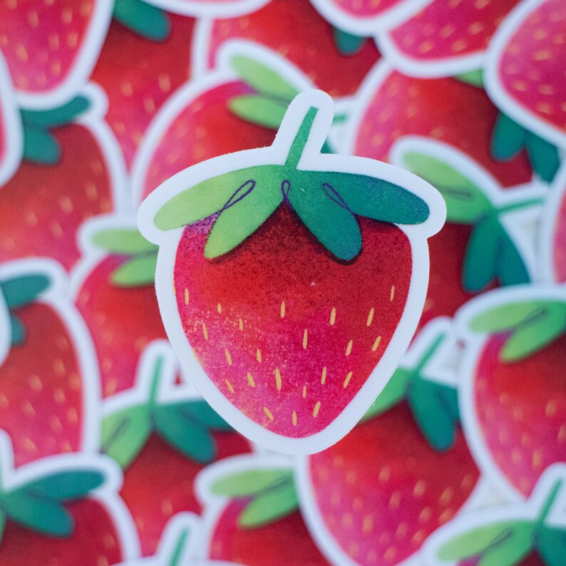 Strawberry Cottagecore Laptop Decal Journal Vinyl Sticker - Etsy