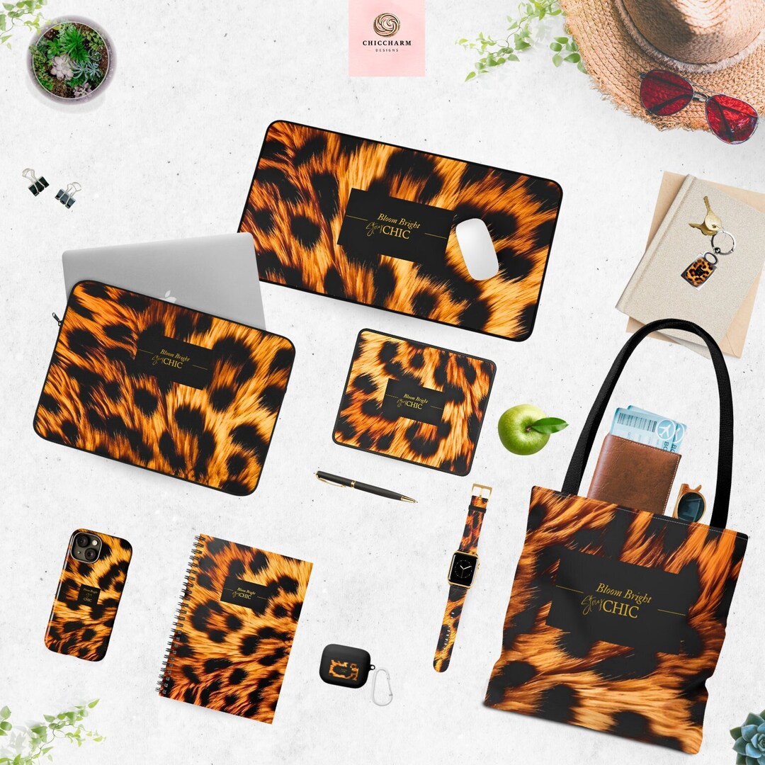 Stylish Leopard Tech Accessories Set Apple Watch Band, Phone Case ...