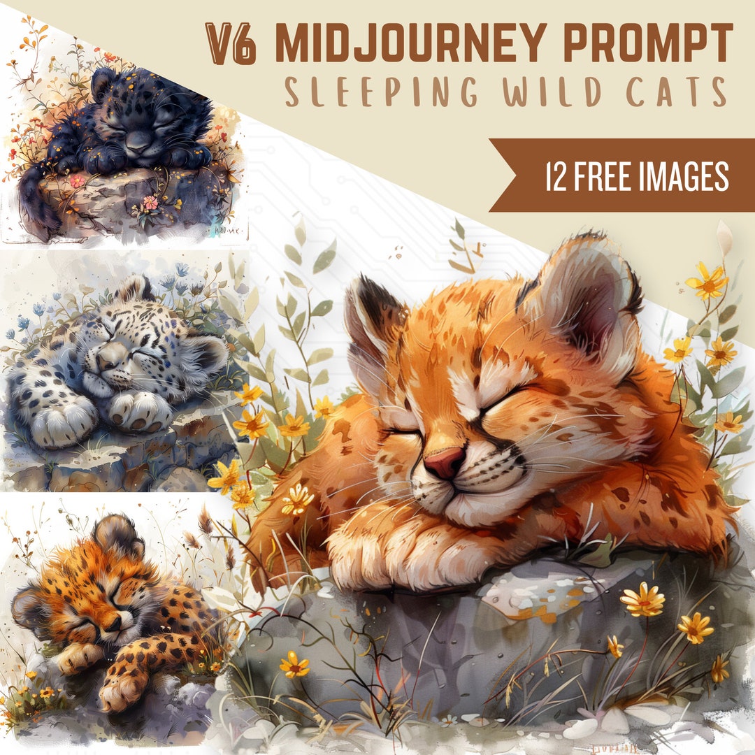 Midjourney Prompt Sleeping Wild Cats, Ai Prompts, Midjourney Guide ...