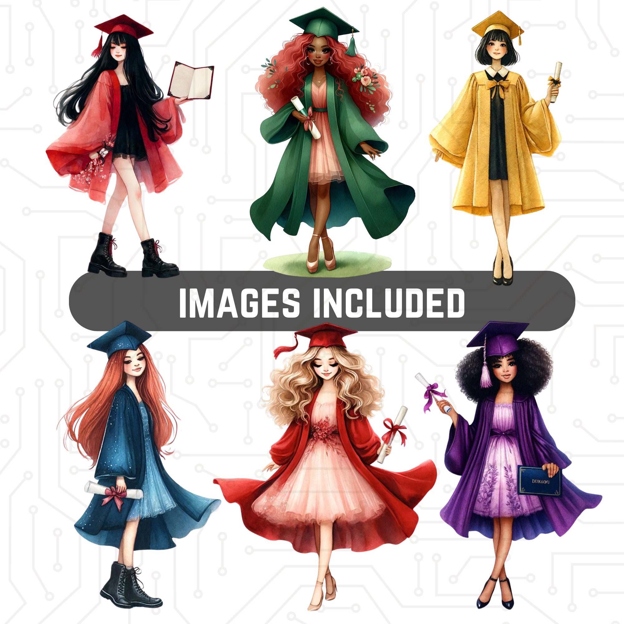DALLE 3 Prompt Graduation Girls, Ai Girl, Chat GPT, Watercolor Prompt ...