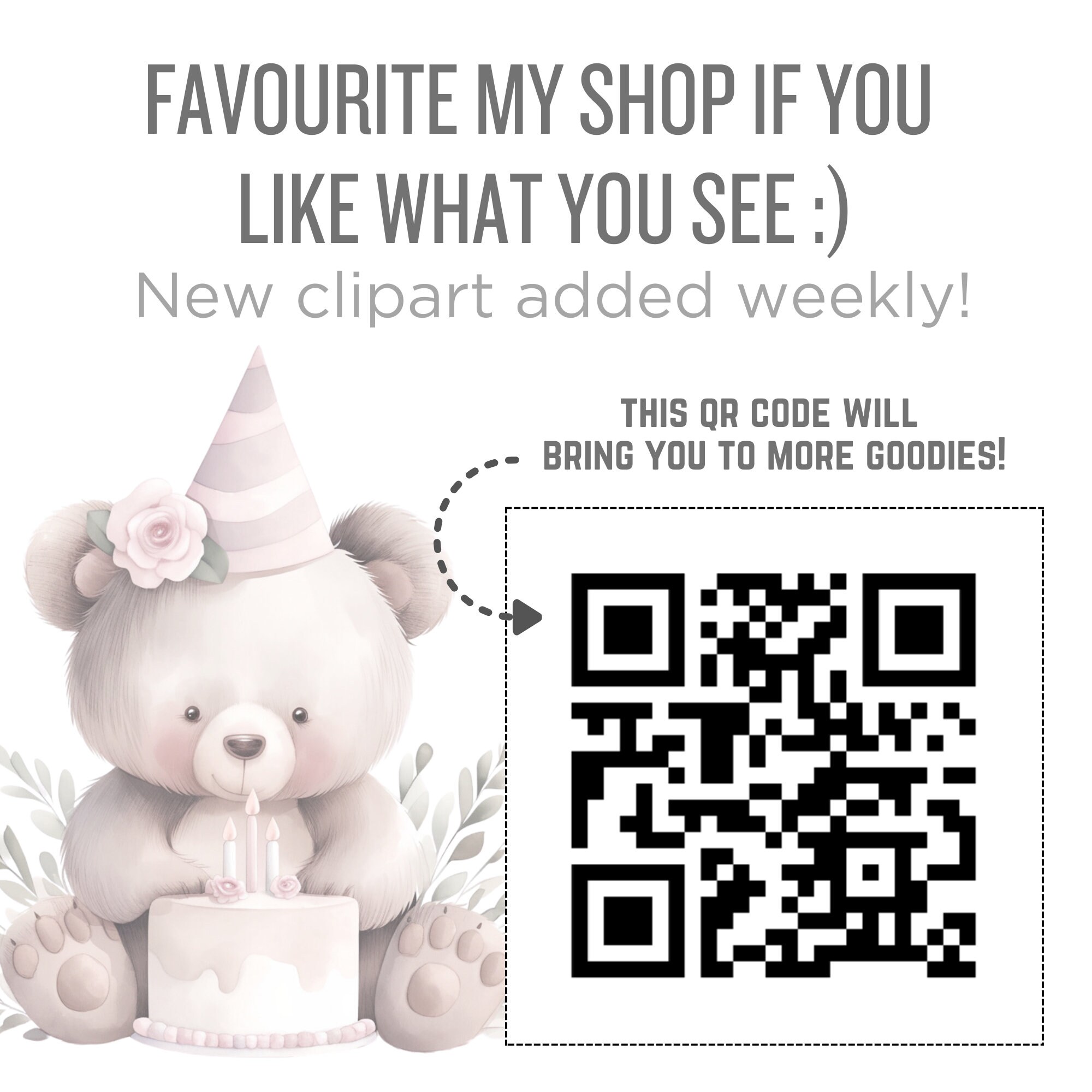 Baby Bear Birthday Clipart, Birthday Clipart Bundle, Baby Birthday ...