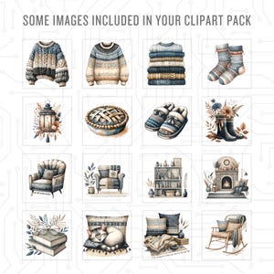 Fall Boho Clipart, Boho Clipart Bundle, Autumn Clipart, Cozy Fall ...