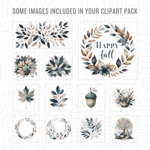 Fall Boho Clipart, Boho Clipart Bundle, Autumn Clipart, Cozy Fall ...