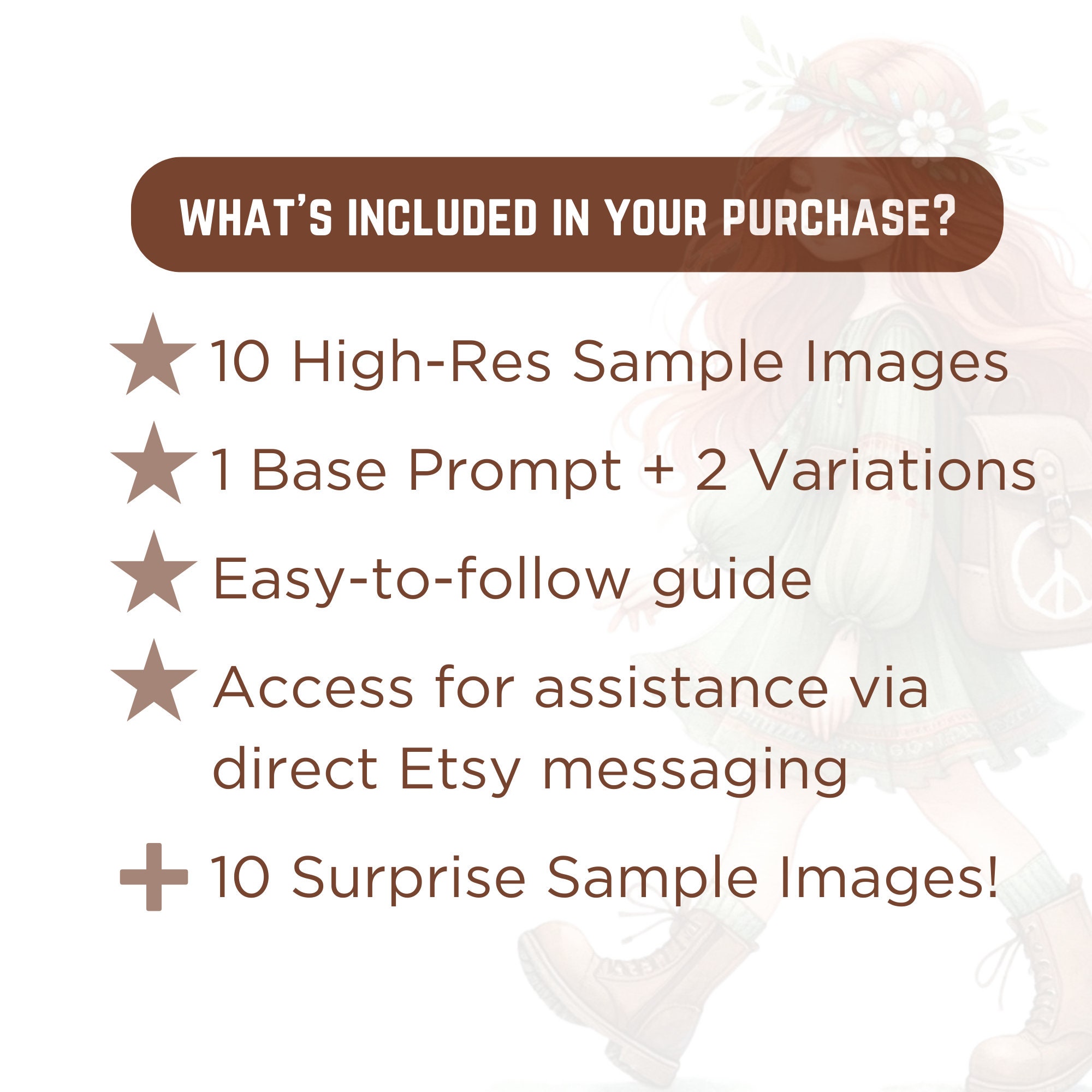 DALLE 3 Prompt Cute Boho Girls, Ai Prompt, Chat GPT Prompt, Watercolor ...