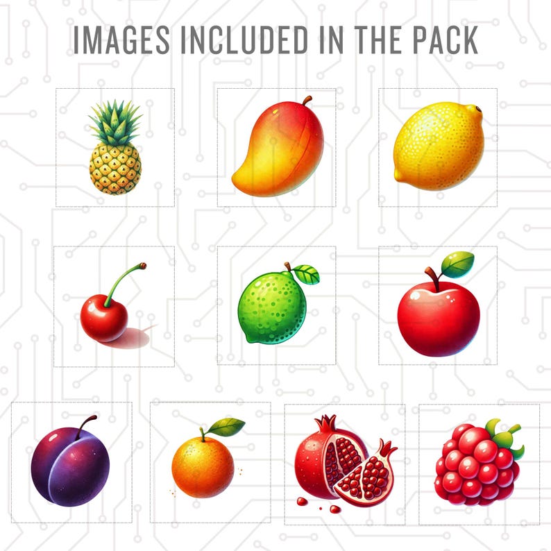 Watercolor Fruit Clipart Bundle, Clipart for Flashcards, Classroom and ...