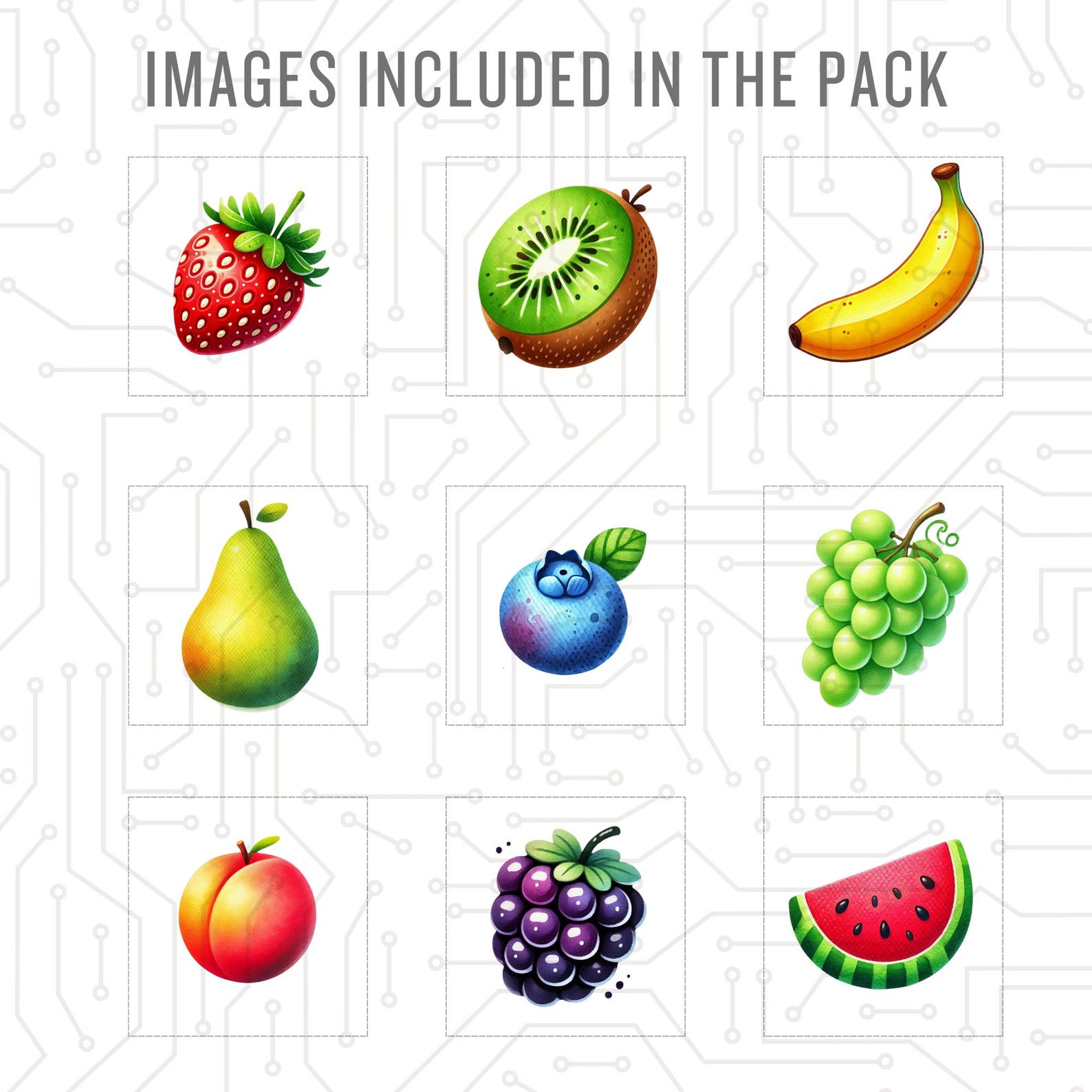 Watercolor Fruit Clipart Bundle, Clipart for Flashcards, Classroom and ...