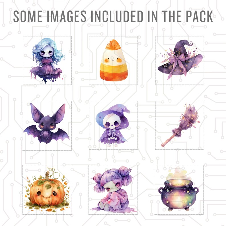 Kawaii Halloween Clipart Bundle, Cute Spooky Images, Kawaii Clipart ...