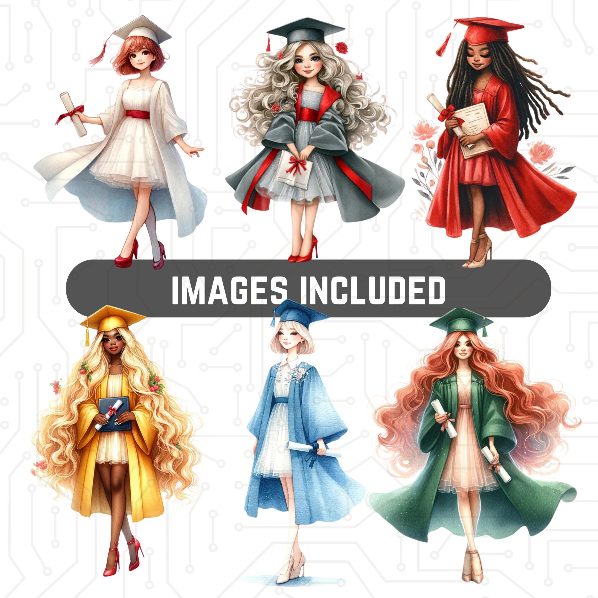 DALLE 3 Prompt Graduation Girls, Ai Girl, Chat GPT, Watercolor Prompt ...