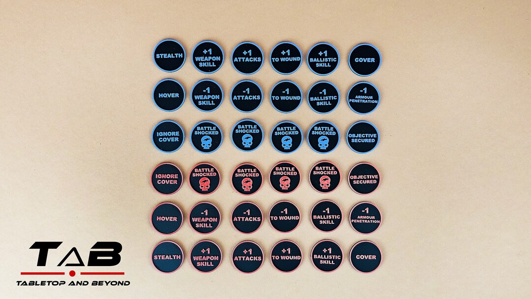 Warhammer 40k Essentials 36 Token Set | Warhammer Accessories for 40k ...