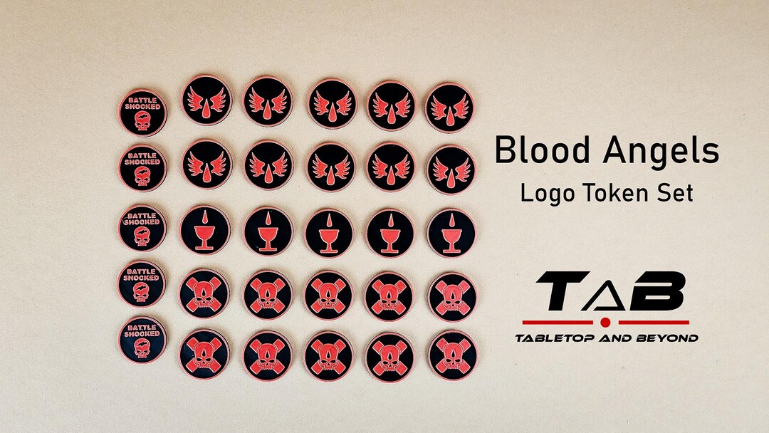 Blood Angels Logo Token Set Warhammer 40k Warhammer Tokens - Etsy