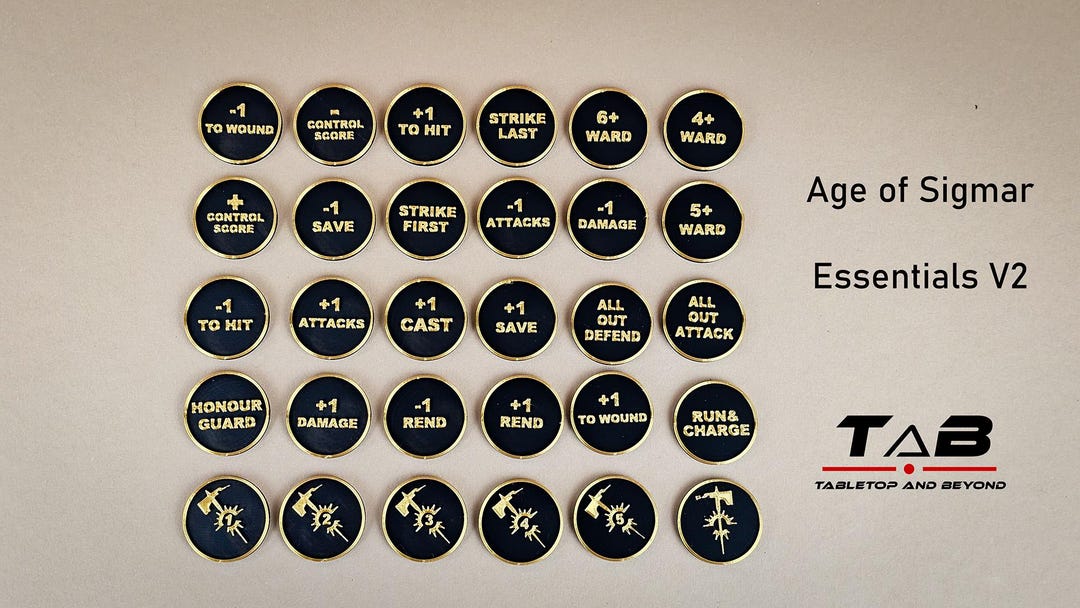 Age of Sigmar Essentials V2 30 Token Set | Warhammer Accessories for ...