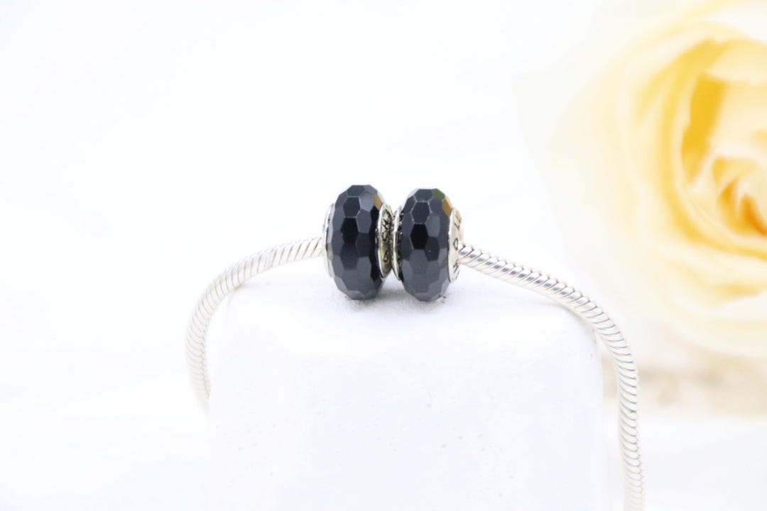 New Murano Glass Black Beads With Blocks for Pandora Bracelets DIY ...