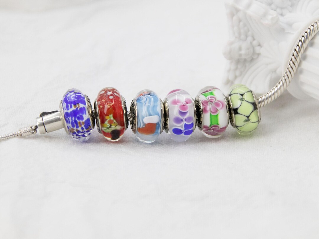 Authentic Pandora Decorative GARDEN Floral Flower Murano Glass Charm ...