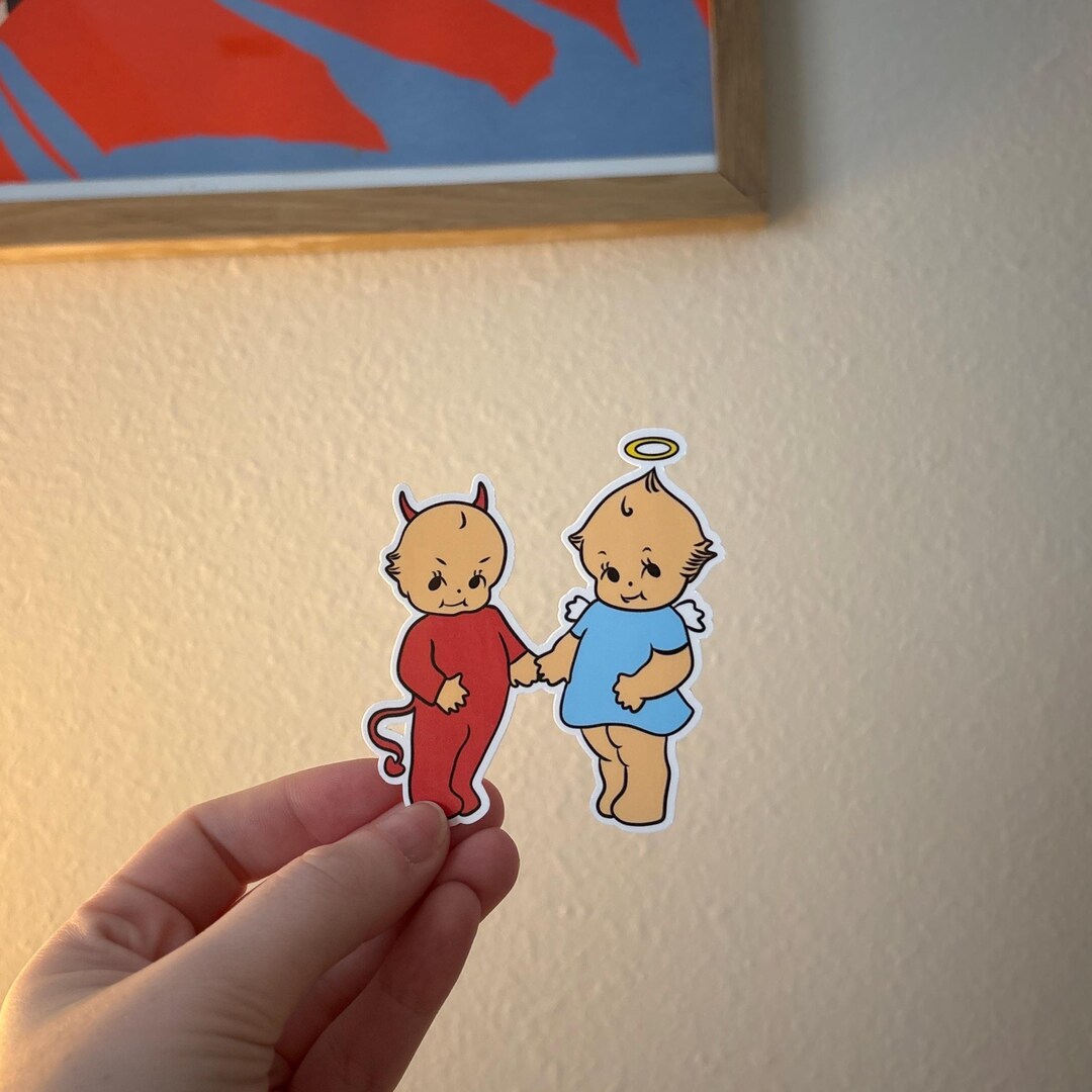 Adorable Kewpie Angel & Devil Sticker Duo - Etsy