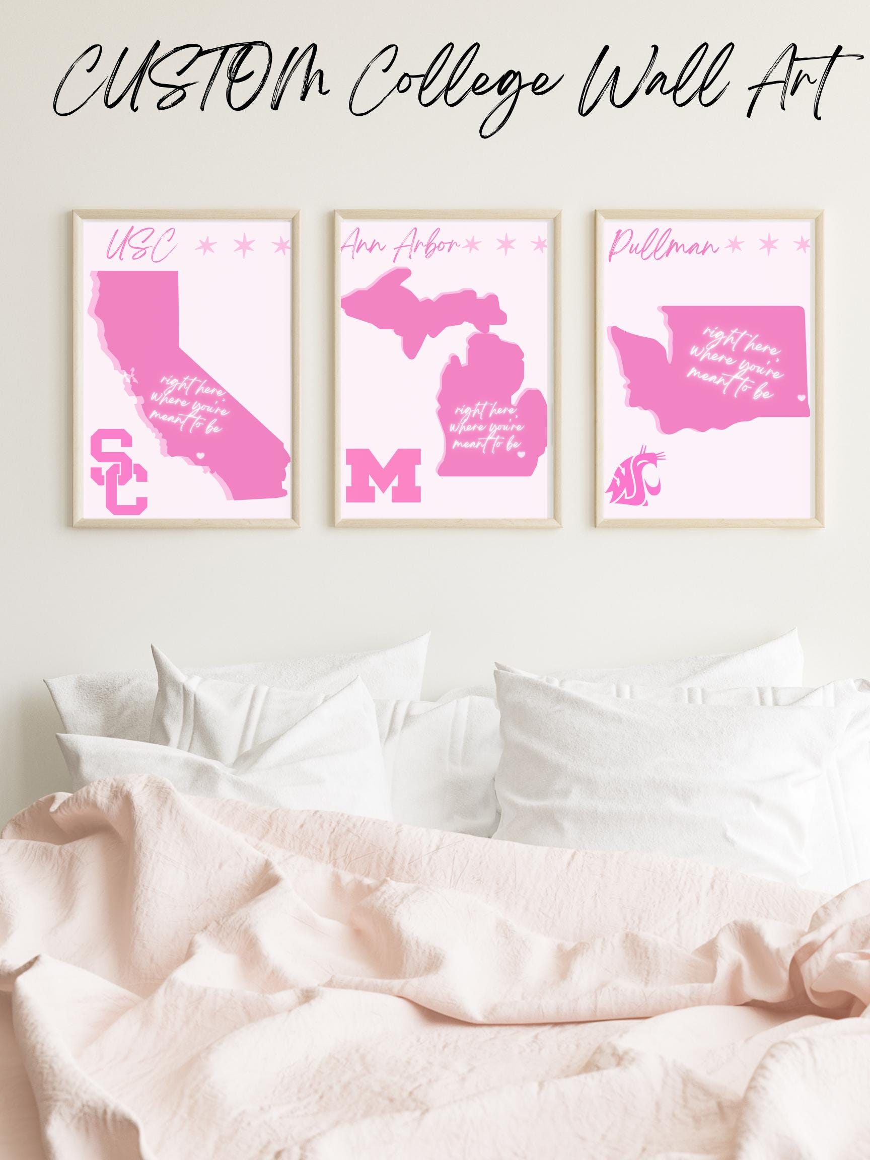 Custom College Wall Art for Dorm - Etsy