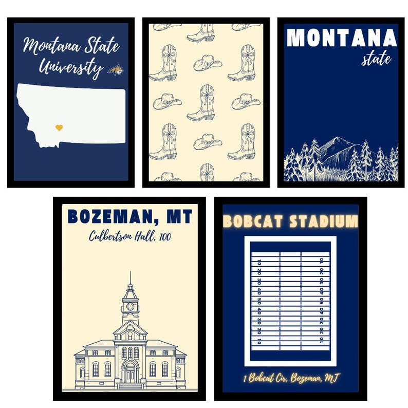 Msu/montana State University Dorm Wall Prints - Etsy
