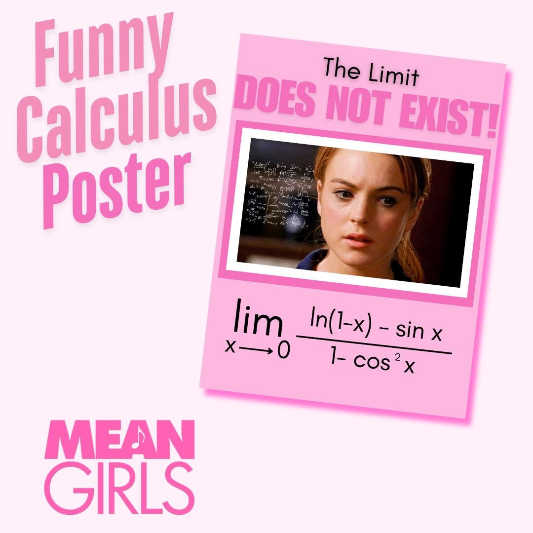 Funny Calculus Poster L Mean Girls Poster L "the Limit Does Not Exist ...