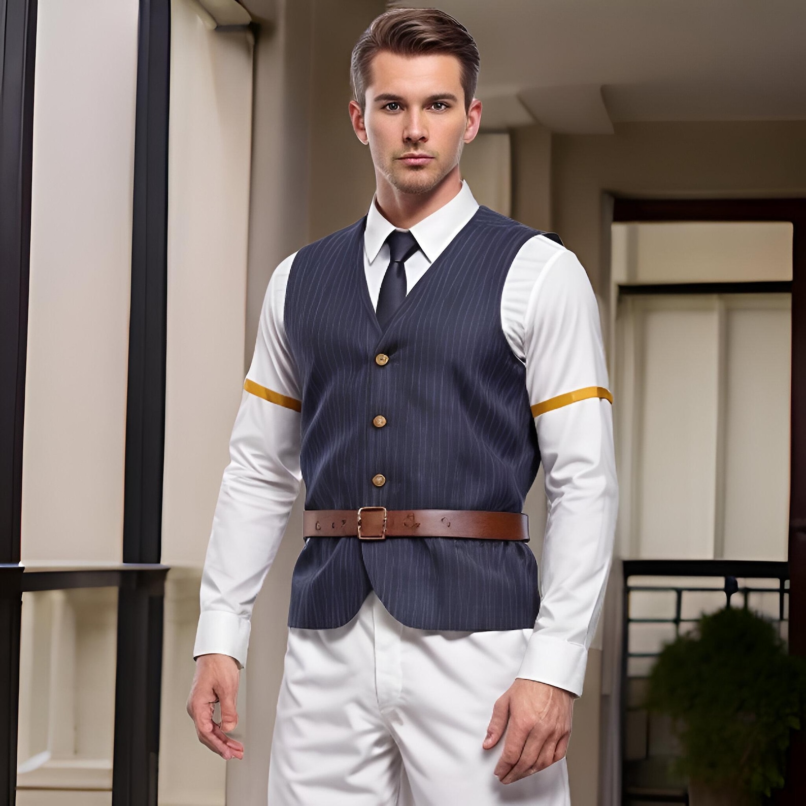 Old West Bartender Cosplay Costume Men's Elegant Vest Outfit Vintage ...