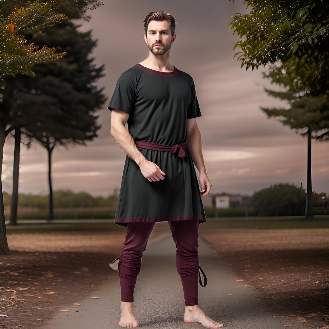 Mens Medieval Pirate Tunic Knight Warrior Pirate Shirt Renaissance ...