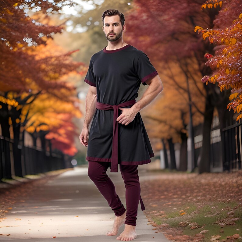 Mens Medieval Pirate Tunic Knight Warrior Pirate Shirt Renaissance ...