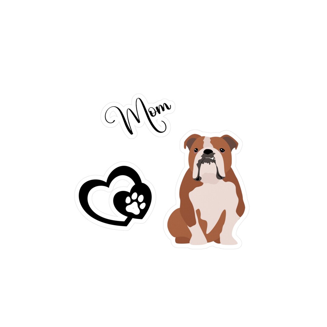 Dog and Mom Vinyl Decal, Kiss-cut Sticker, Perfect for Laptops and Cars ...