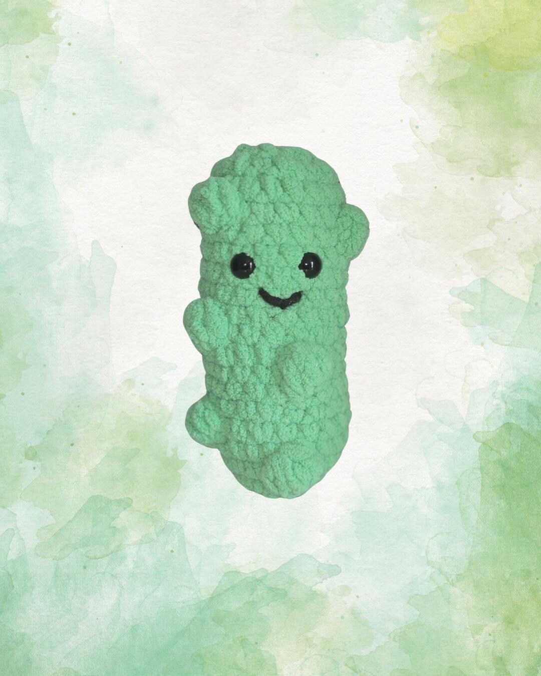 Smiley Crochet Pickle – Handmade Amigurumi Plush Toy – Fun Gift - Etsy